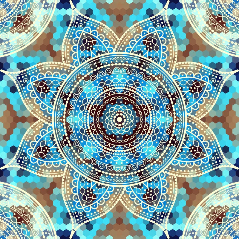 Abstract Round Mandala Pattern Stock Vector - Illustration of concept ...