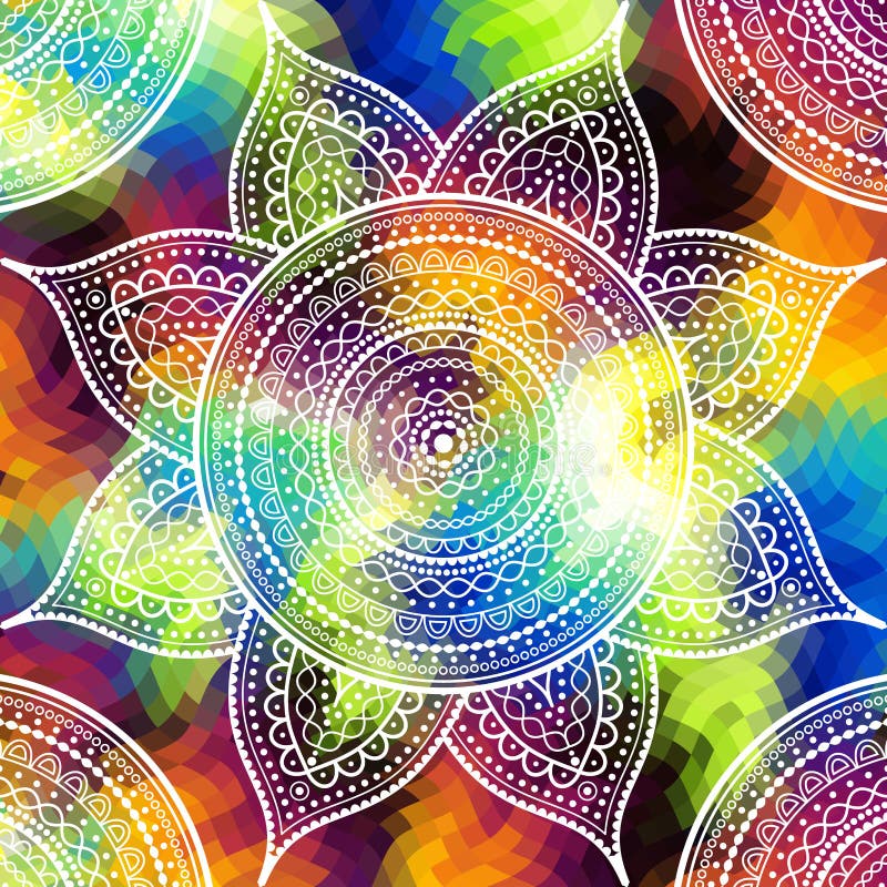 Abstract Round Mandala Pattern Stock Vector - Illustration of fractal ...