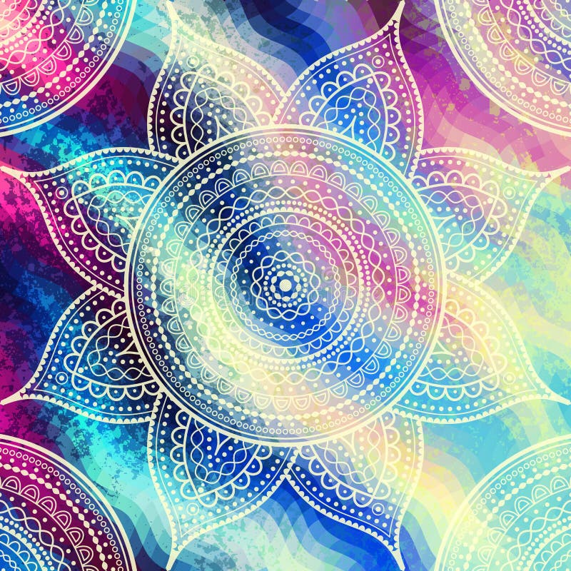 Abstract Round Mandala Pattern Stock Vector - Illustration of fractal ...