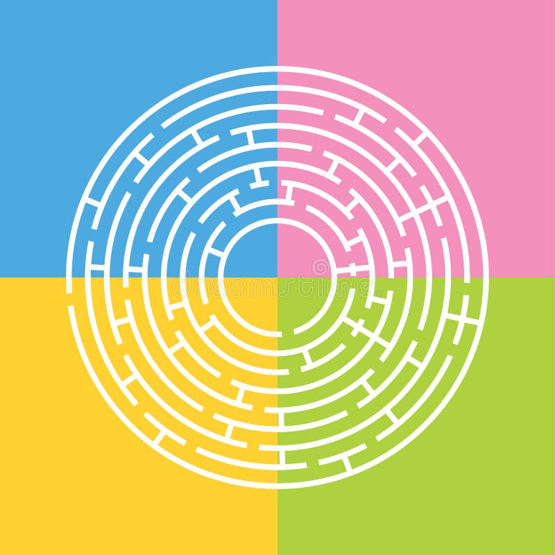 Abstract Round Maze. an Educational Game for Children and Adults Stock ...