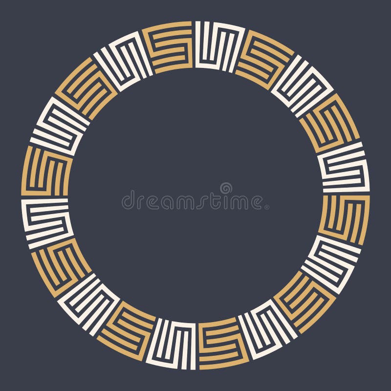 Abstract Round Meander, Circular Geometric Ornament, Greek Frame Stock ...