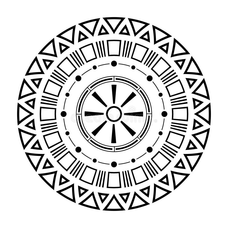 Abstract Round Meander, Circular Geometric Ornament, Stylish Emblem ...