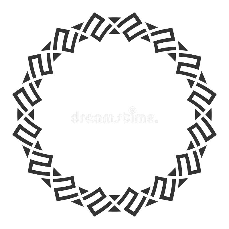 Abstract Round Meander, Circular Geometric Ornament, Stylish Frame ...