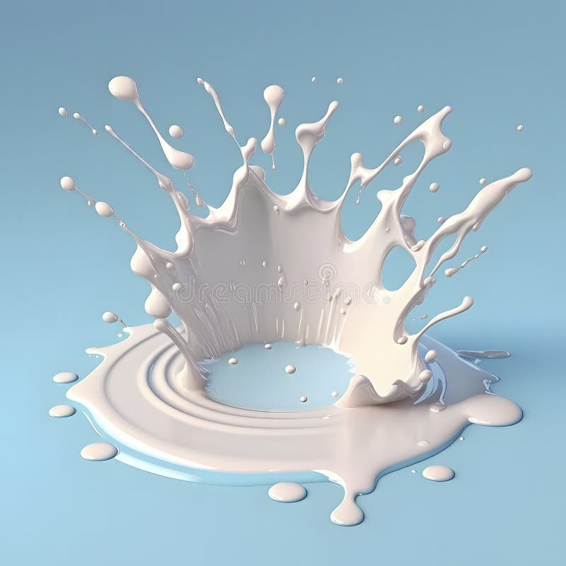 Abstract Round Milk Splash Crown in Perspective View Stock Illustration ...
