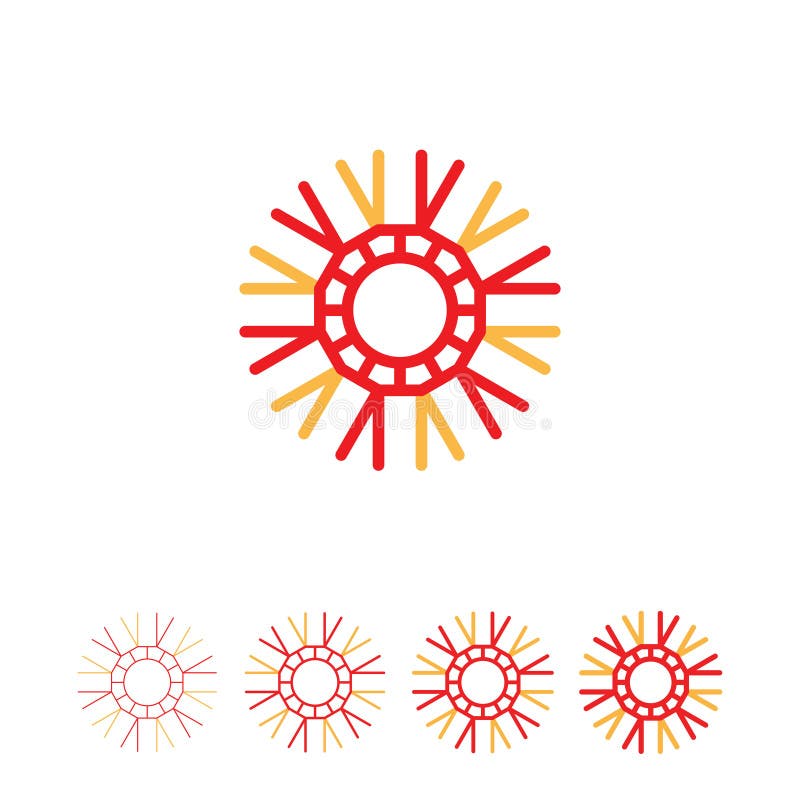 Abstract Round Shaped Symbol. Logo Sun Rays Positive Vector ...