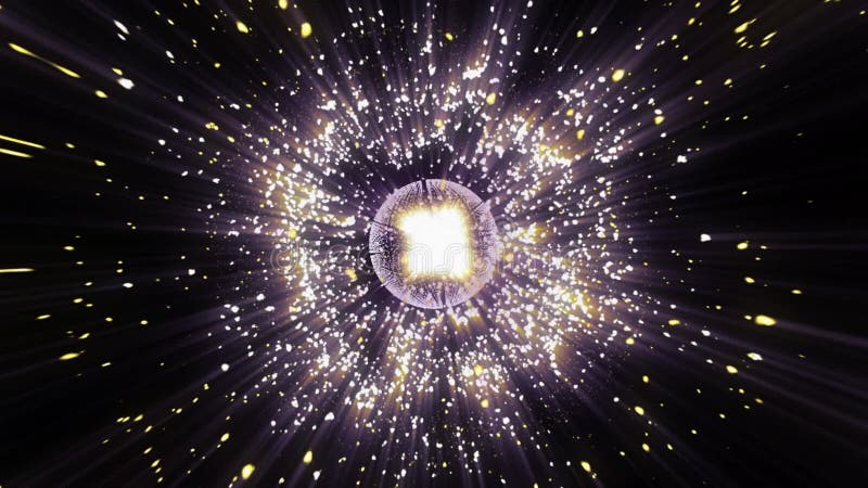 Abstract Round Sphere Glowing Energy Magic Molecule with Atoms from ...