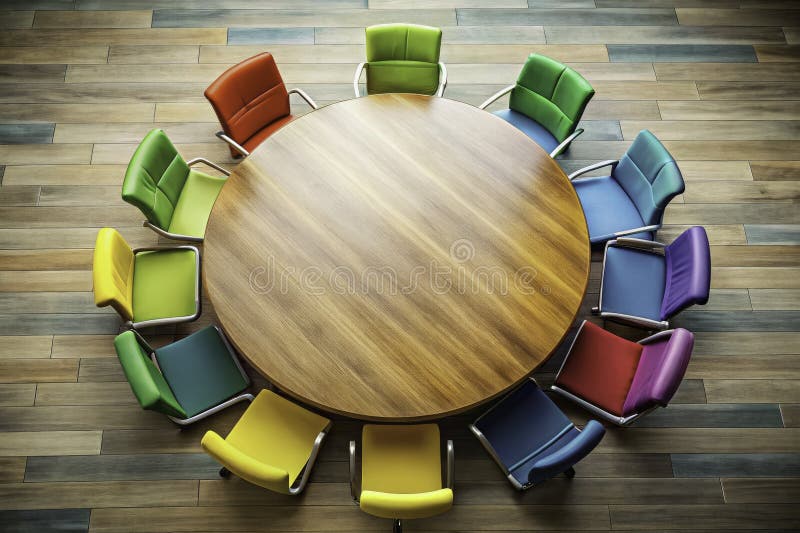 Abstract Round Table Conference Logo Design a TopDown Perspective on ...