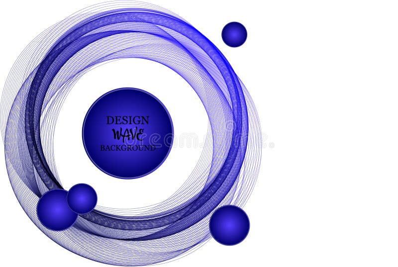 Blue Circular Abstract Wave on White Background, Transparent Round Wave ...