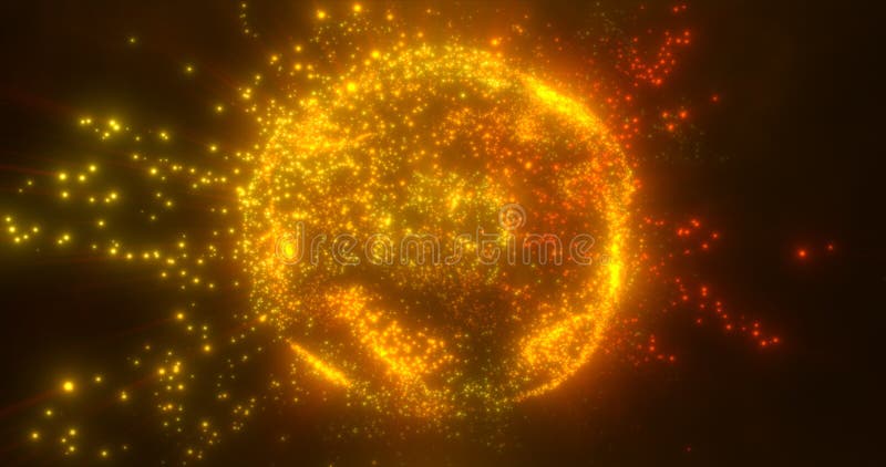 Abstract Round Yellow Orange Sphere Light Bright Glowing from Energy ...