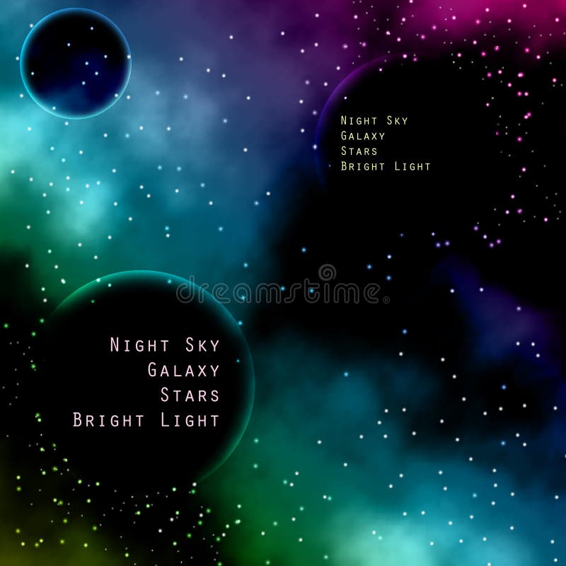 Abstract Rounde Text Box Composition with Galaxy Stock Vector ...