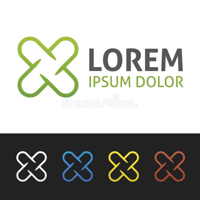 Abstract Rounded X Shape Graphic Vector Logo Template Stock Vector ...