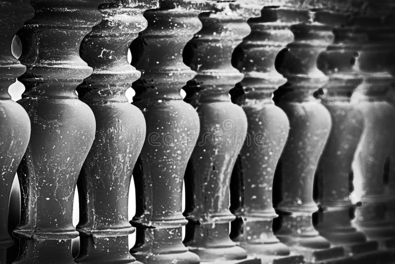 Abstract Row of White Architectural Columns Made of Stone Close-up ...