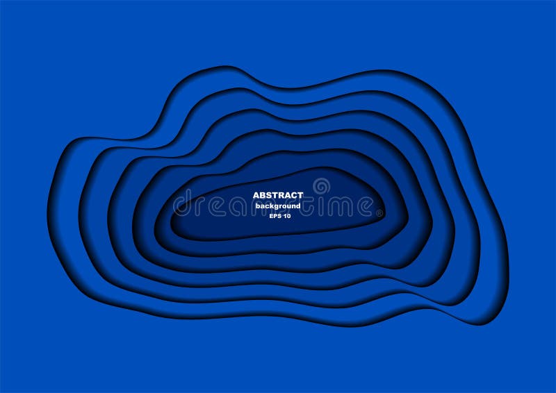 Abstract Royal Blue Background Design in Paper Cut Style Stock Vector ...