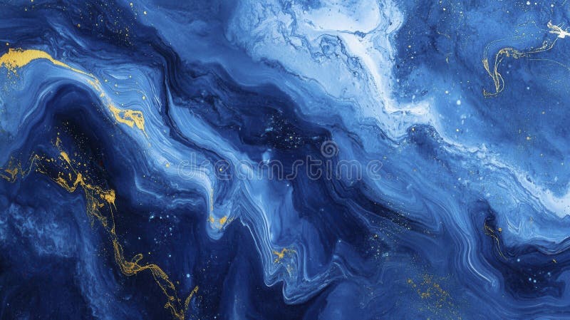 Abstract Royal Blue Color Background with Golden Highlights Stock ...