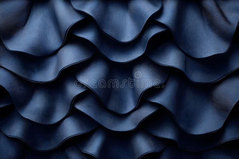 Abstract Ruffled Fabric Texture in Dark Blue for Creative Design and ...