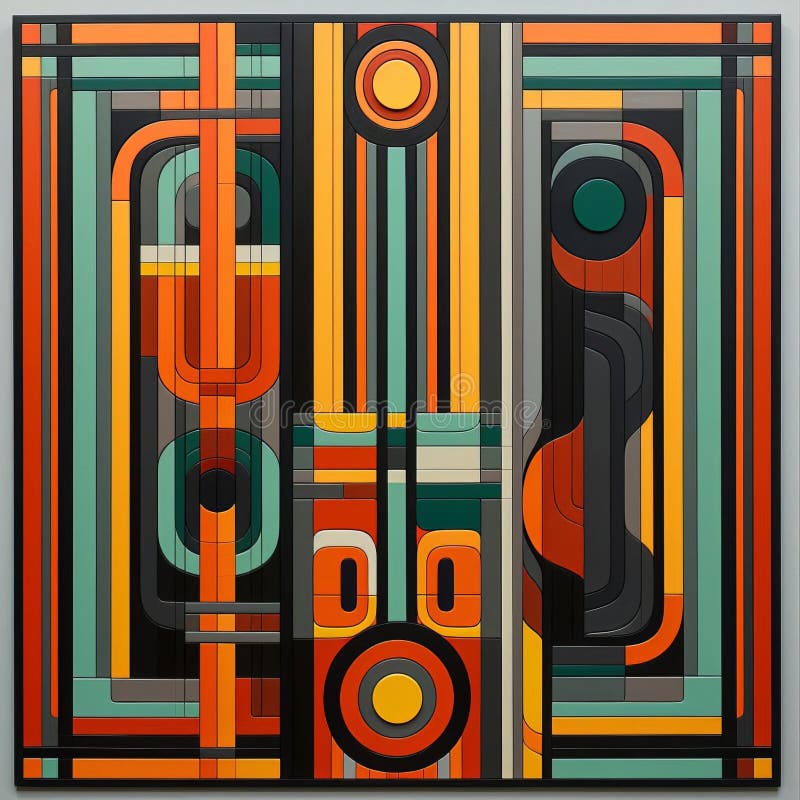 Vibrant Modular Constructivism Art with Balanced Symmetry Designs Stock ...