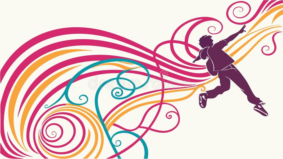 Abstract Runner Illustration, Motion and Speed Graphic Vector Design ...