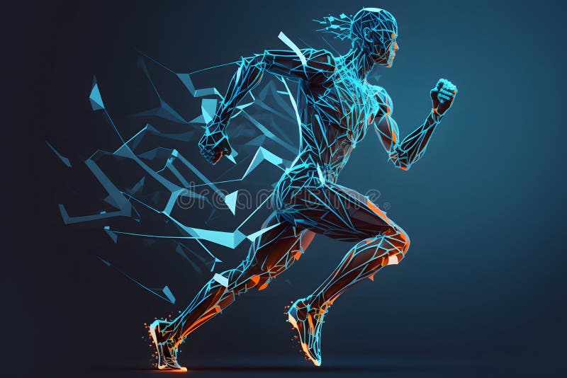 Abstract Running Man Created with Generative AI Technology Stock Photo ...