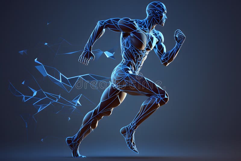 Abstract Running Man Created with Generative AI Technology Stock Image ...