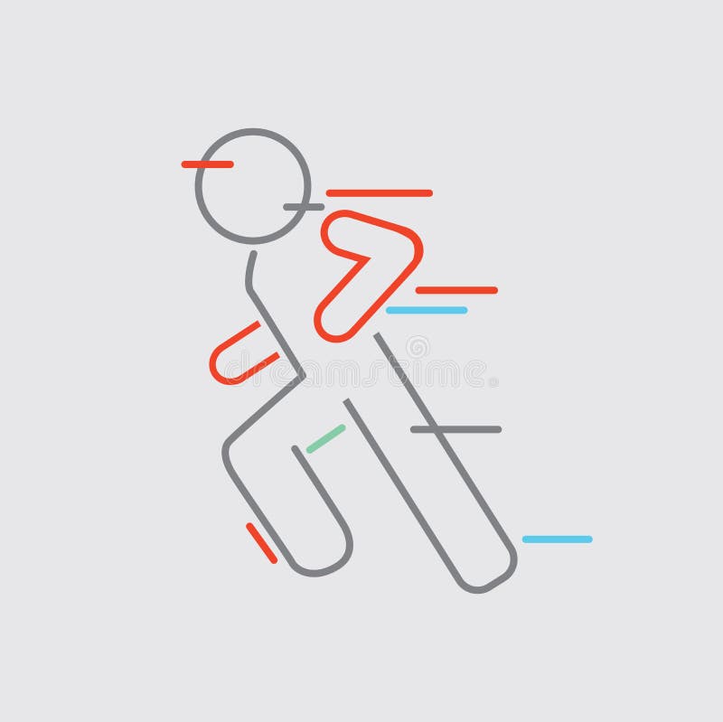 Abstract Running Man Line Icon Vector Stock Vector - Illustration of ...