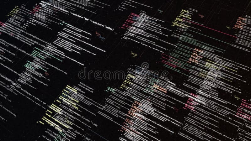 Abstract Running Random Lines of Abstract Code. Animation. Tons of Changing and Moving Data on ...