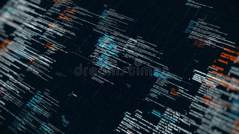 Abstract Running Random Lines Of Abstract Code Animation Tons Of