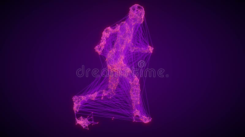 Abstract Running Wire Man in Modern Style. 3d Render Loop Animation. 4K ...