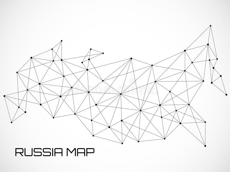 Abstract Russia Map of Line and Point. Geometric Structure Stock ...
