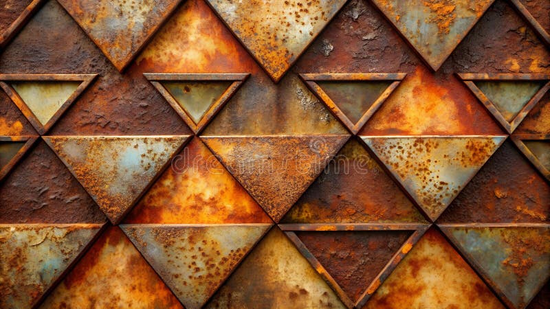 Abstract Rust Stained Metal with Geometric Shapes Generative AI Stock ...