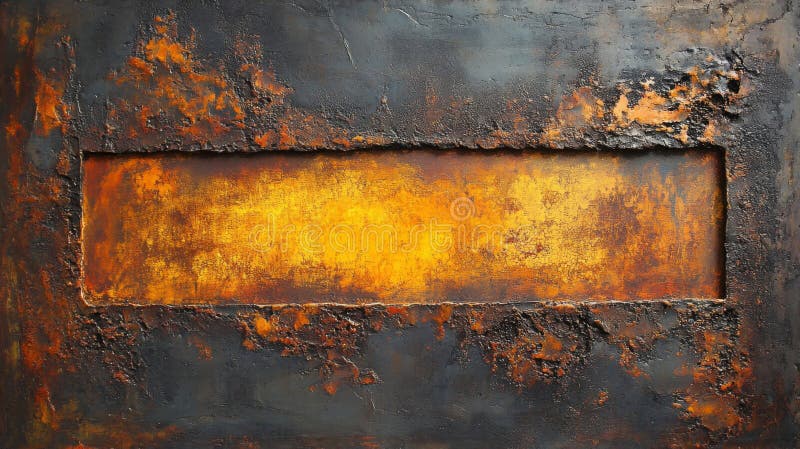 Abstract Rust Texture Panel Gold Center Stock Illustration ...