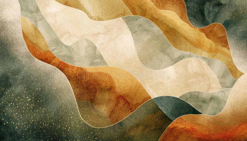 The Abstract of Rustic Color Wave Flowing Express the Old Style Texture ...