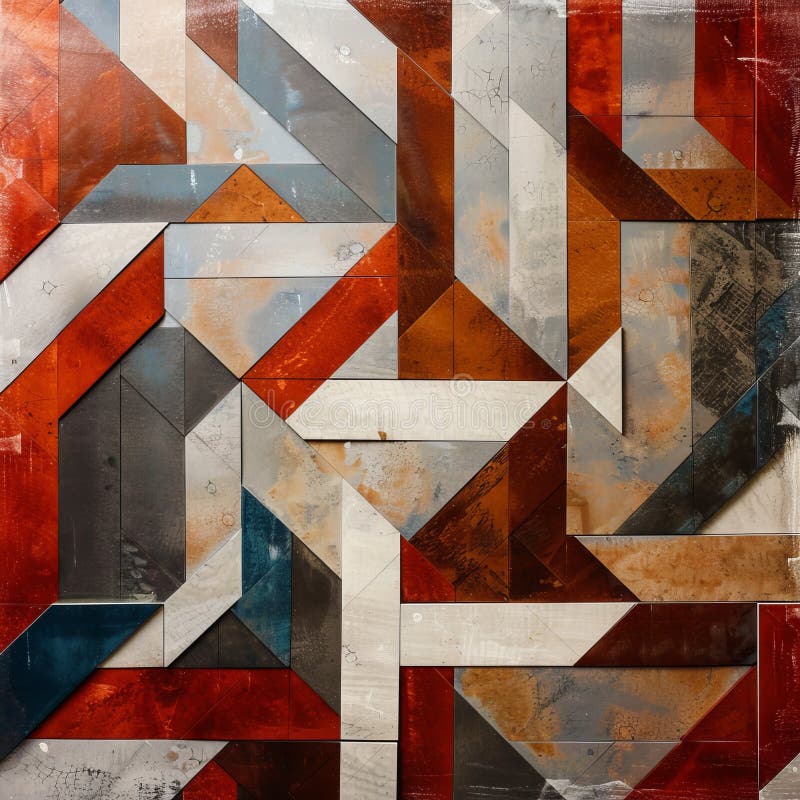 Abstract Rustic Geometric Art Stock Photo - Image of white, block ...