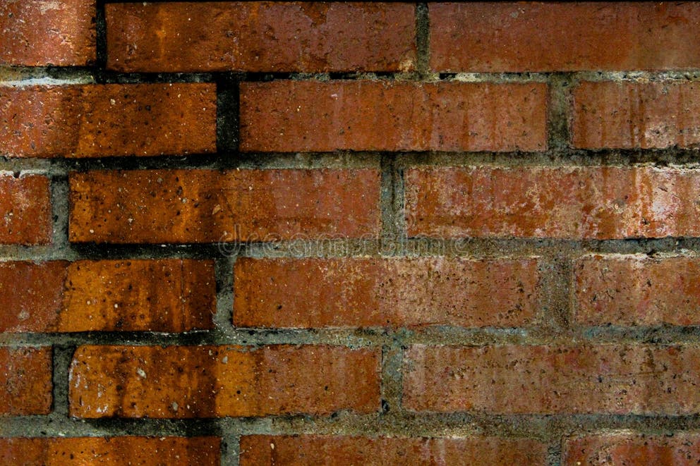 Abstract Rustic Weathered Orange Red Brick Tile with Mortar Texture ...