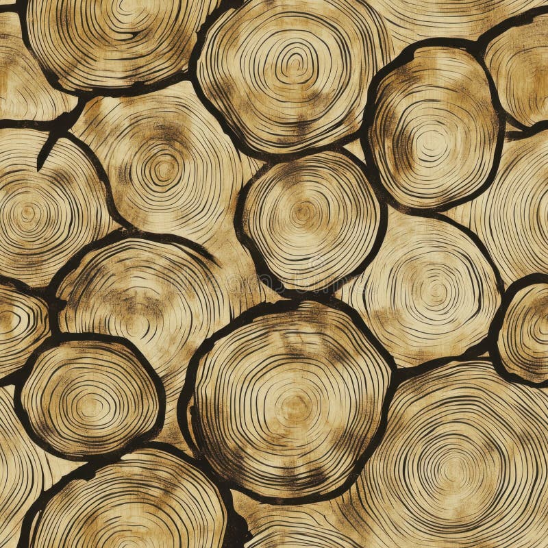 Abstract Rustic Wood Log Rings Pattern for Modern Interior Design ...