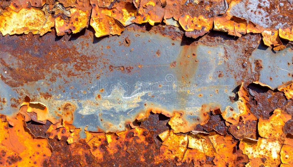 Abstract Rusting Metal Texture with Flaking Orange Paint Oxidized ...