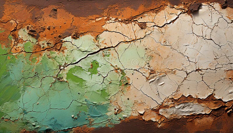Abstract Rusty Metal Plate with Peeling Paint Creates Distressed ...