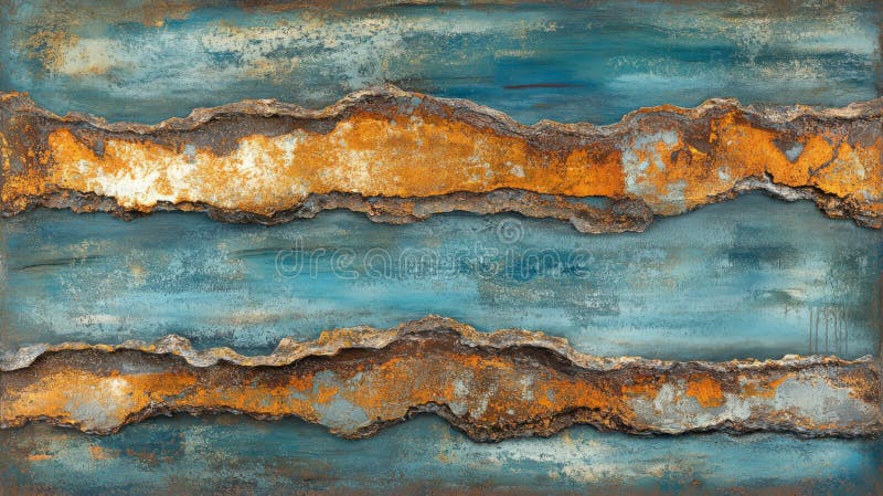 Abstract Rusty Metal Texture with Teal Background Stock Illustration ...