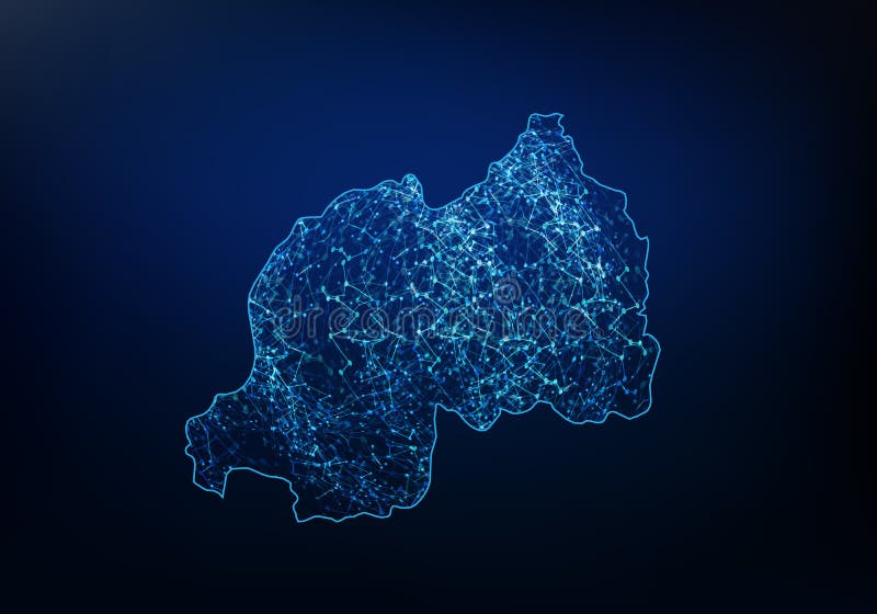 Abstract of Rwanda Map Network, Internet and Global Connection Concept ...