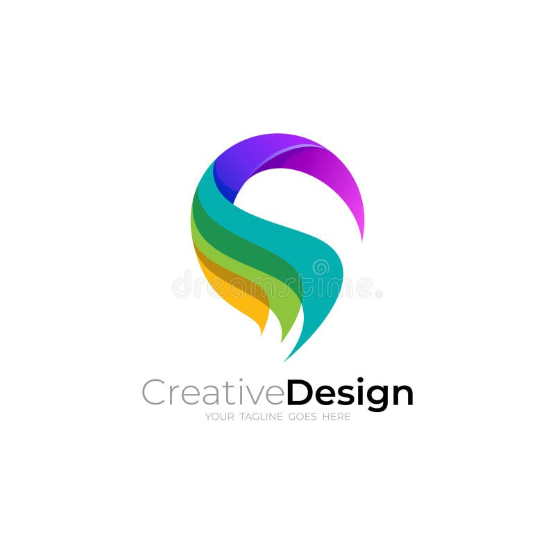 Abstract S Logo with Colorful Design Vector, 3d Style Stock Vector ...