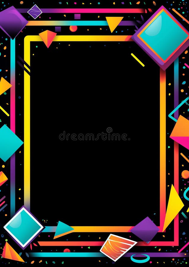 Abstract 80s Pattern Frame 80s Retro Nostalgic Stock Illustration ...