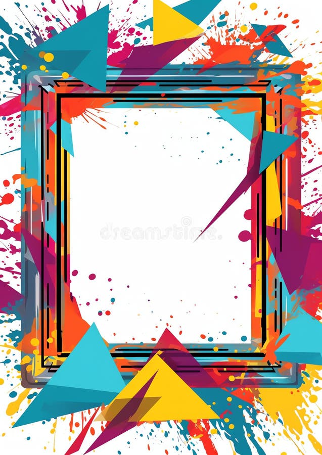 Abstract 80s Splash Paint Frame 80s Retro Nostalgic Stock Illustration ...