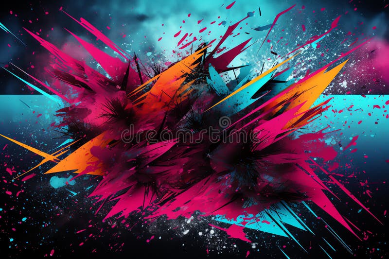 Abstract 80s Splash Paint Themed Backdrop 80s Retro Nostalgic Stock ...