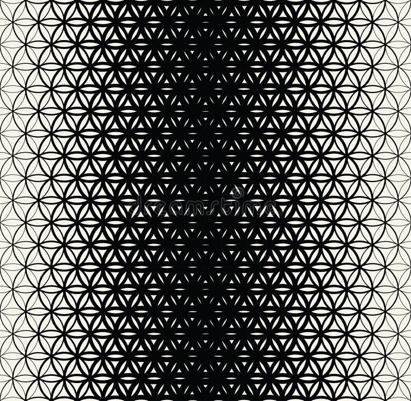 Abstract Sacred Geometry Black and White Gradient Flower of Life ...