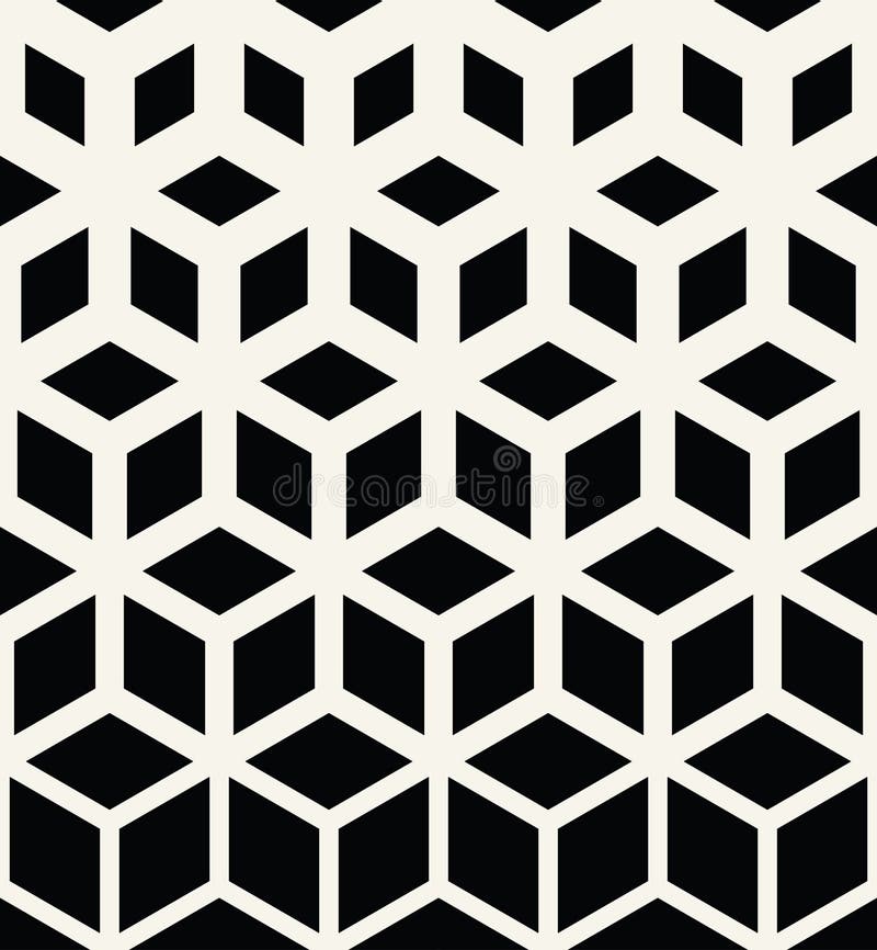 Geometry Black and White Abstract Seamless Pattern Stock Vector ...
