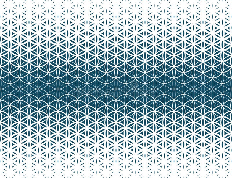 Abstract Sacred Geometry Blue Gradient Flower of Life Halftone Pattern ...