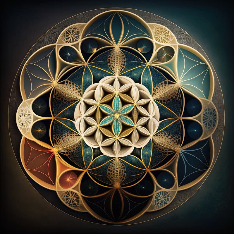 Abstract Sacred Geometry, Cosmic Energy. Generative Ai Stock ...