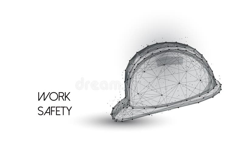 Abstract Safety Construction Helmet in Linear Low Polygonal Style Black ...