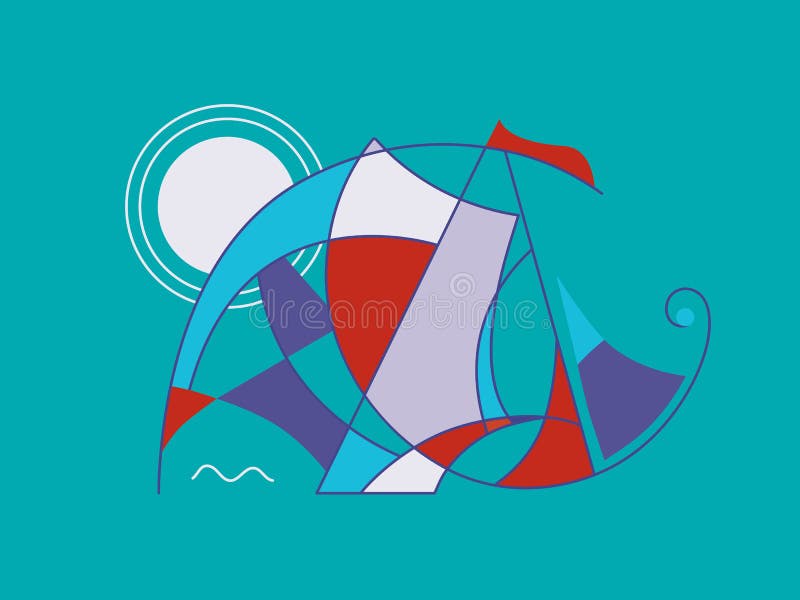 Abstract sailing ship stock vector. Illustration of ship - 178232327