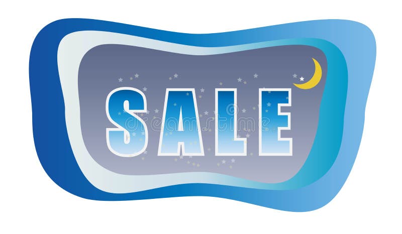 Abstract Sale Concept with Moon in Blue Sky Stock Illustration ...