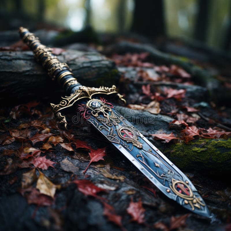 Abstract Samurai Sword with Beautiful Carvings with Antique and ...
